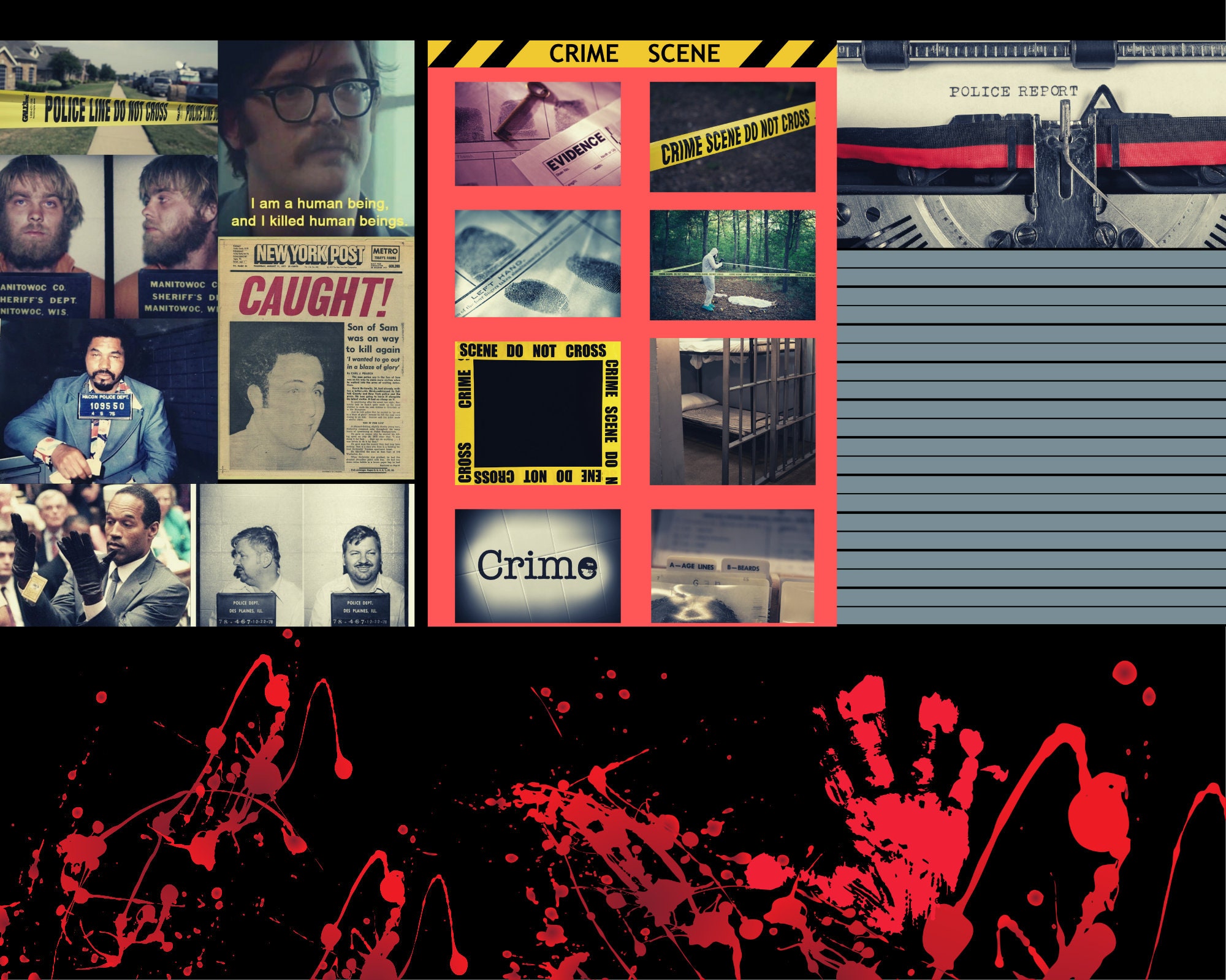 True Crime Digital Junk Journal Kit Scrapbooking Crime PNG - Etsy