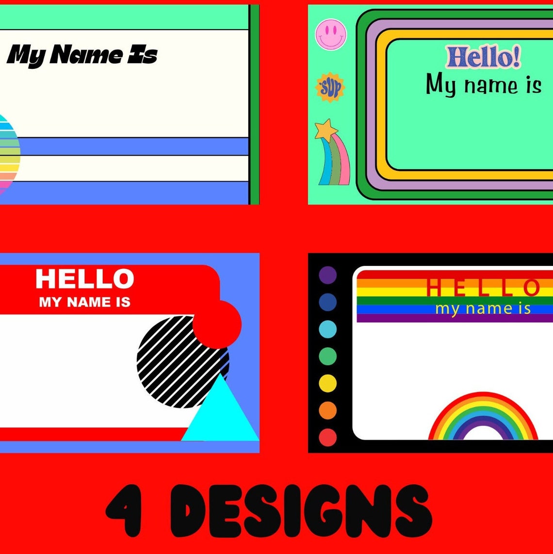 Name Tag Prints Digital Labels Badge Inserts PNG - Etsy