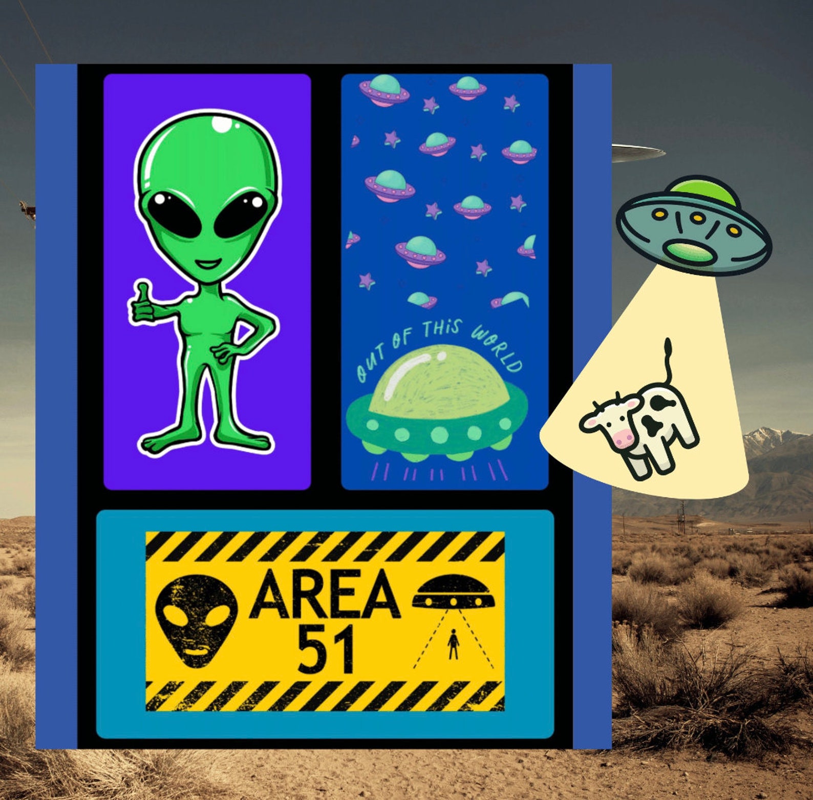 Printable UFO Junk Journal, Collage Sheets, Digital Download, DIY Craft ...