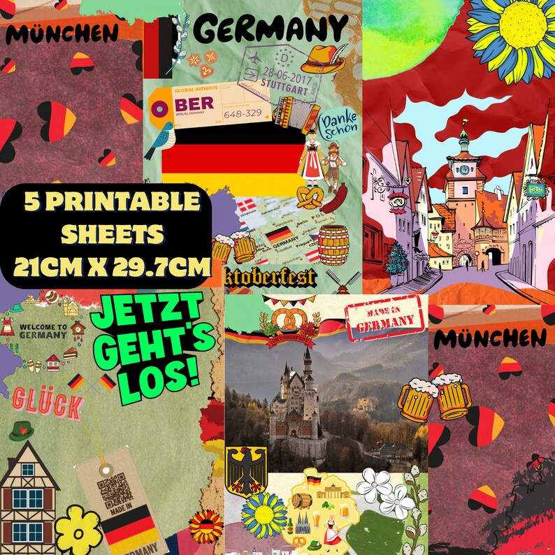 Printable Germany Journal Papers, DIY Craft, Scrapbooking - Etsy