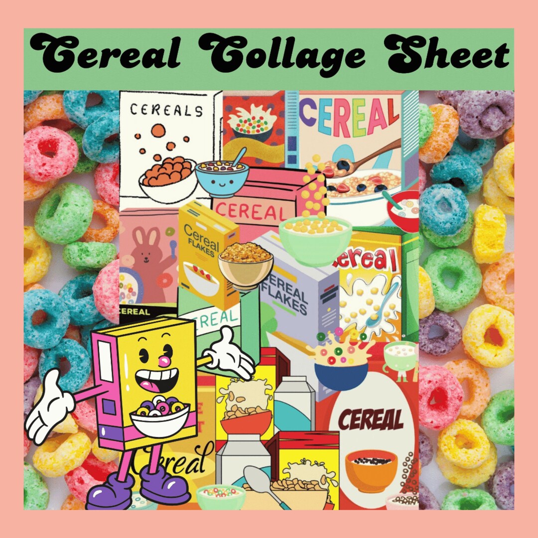 Cereal Collage Sheet, Digital Print, DIY Craft - Etsy
