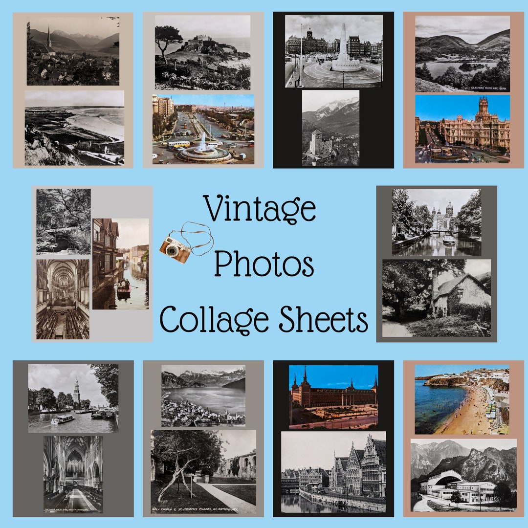 Vintage Photos Collage Sheets, Digital Prints, Scrapbook Ephemera, DIY ...