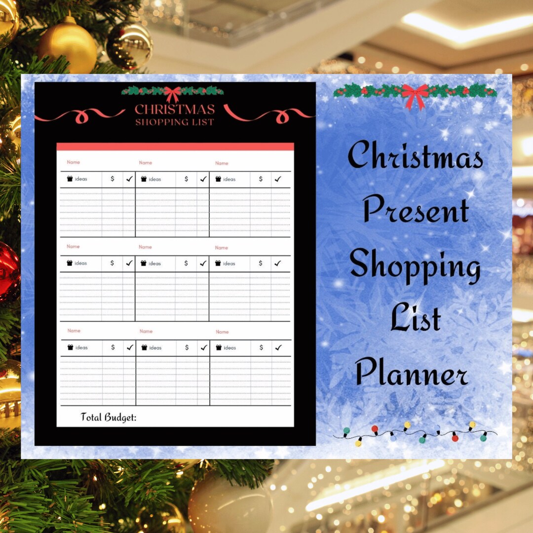 Printable Christmas Shopping List Planner, Digital Print - Etsy