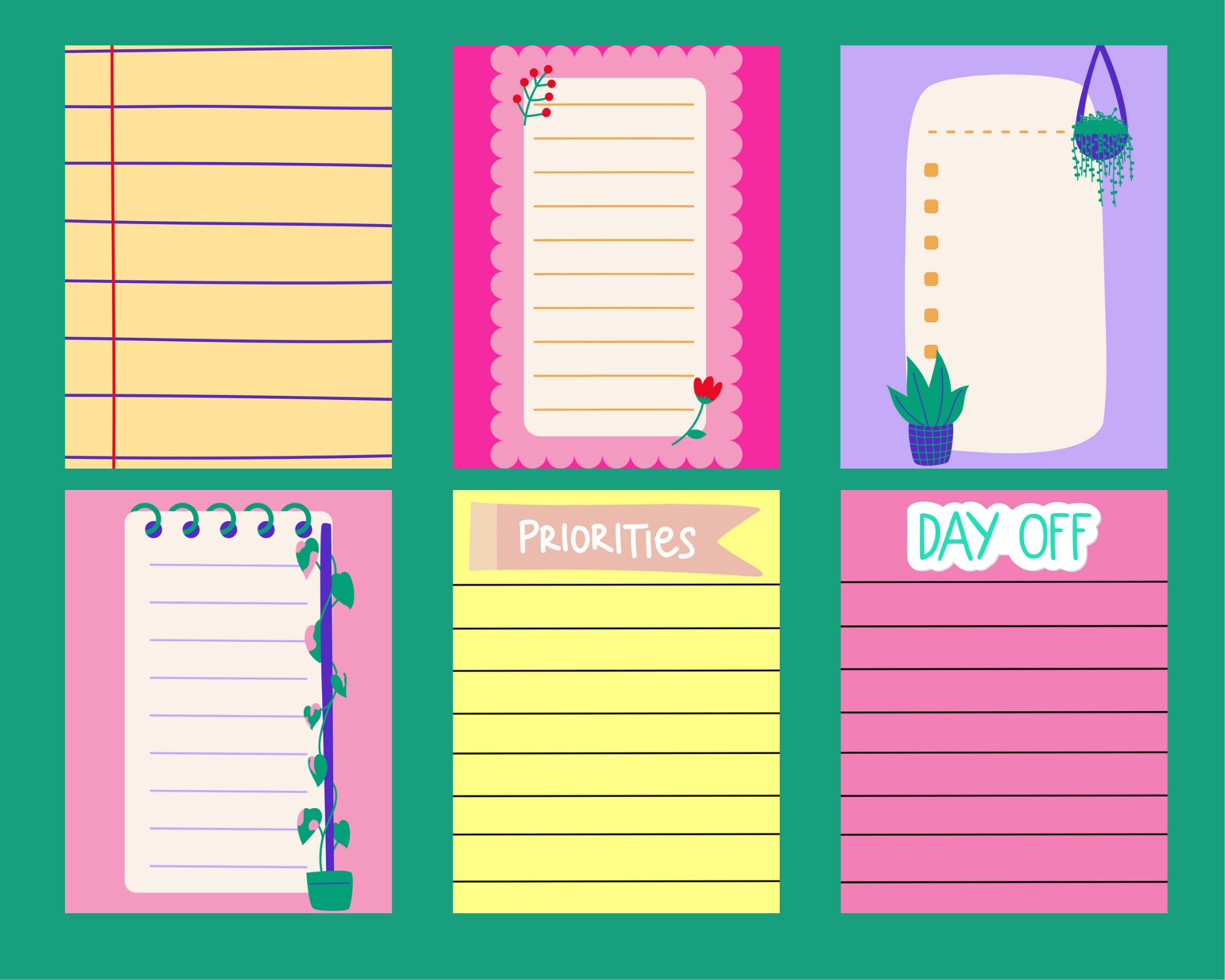 Printable Cute Journal Pages, Digital Journal Paper, DIY Journal, Funky ...