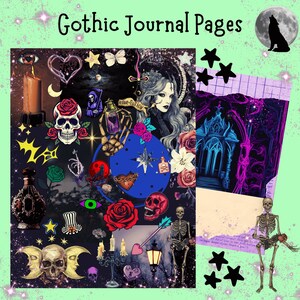 Gothic Scrapbook Pages, Printable Sheets, Junk Journaling, DIY Craft ...