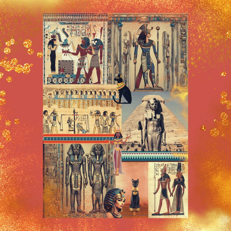 Egyptian Journal Prints, Digital Background Paper, Pharaoh ...