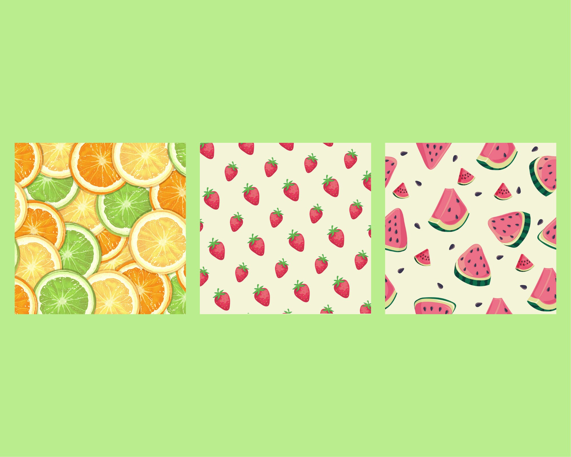 Summer Fruits Backgrounds, Printable Fruit Patterns, Strawberries ...