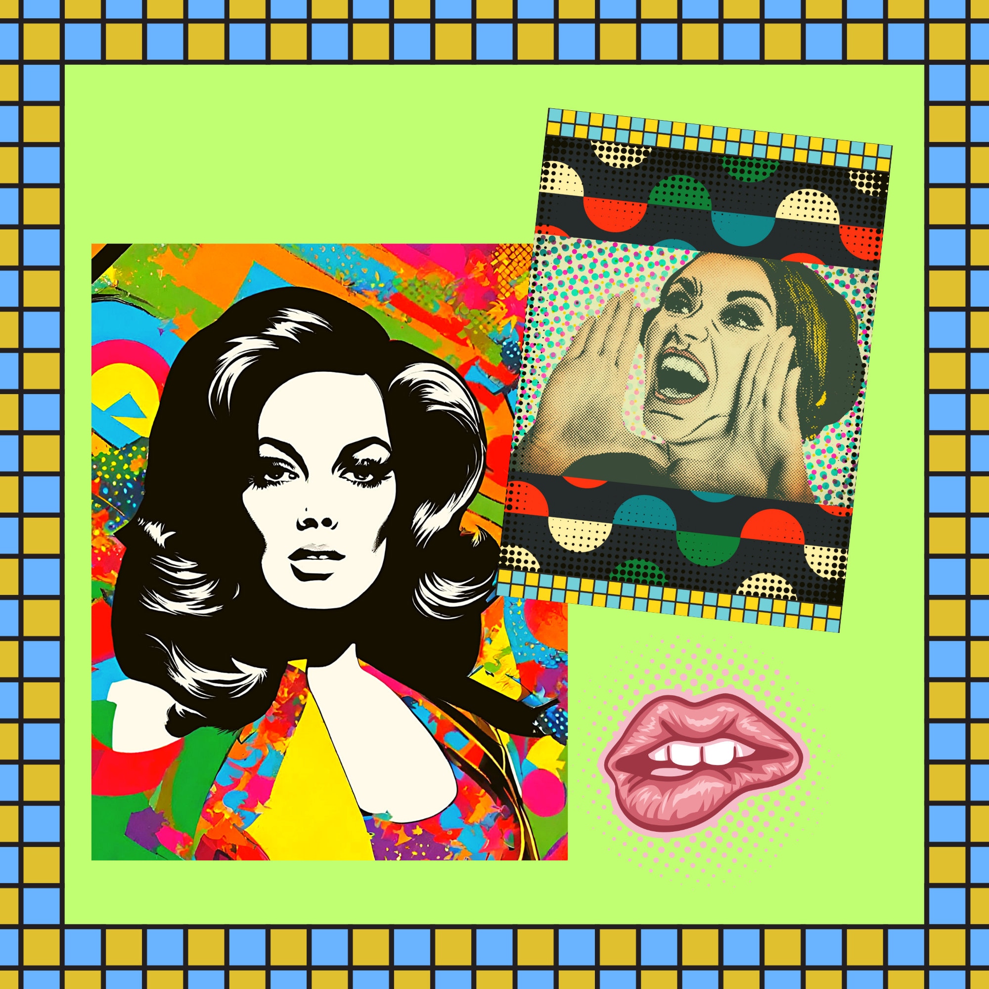 1970s Pop Art Prints, Digital Paper, 70s Printable Pop Art Themed Paper ...