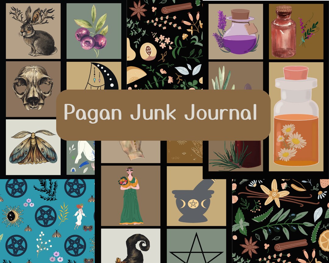 Printable Pagan Junk Journal Kit, Apothecary Background, Digital ...