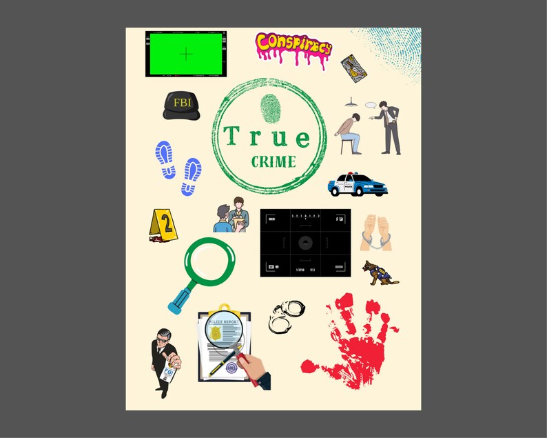 Digital Crime Paper, True Crime Decorative Paper Sheets, Scrapbook ...