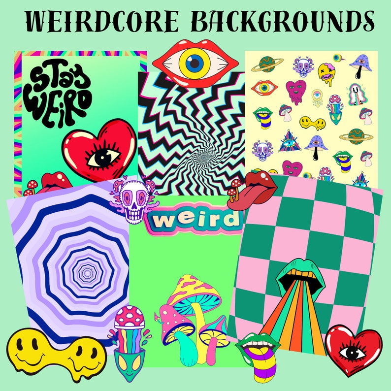 Weirdcore Backgrounds Prints, Digital Paper, Journal Sheets, DIY Craft ...