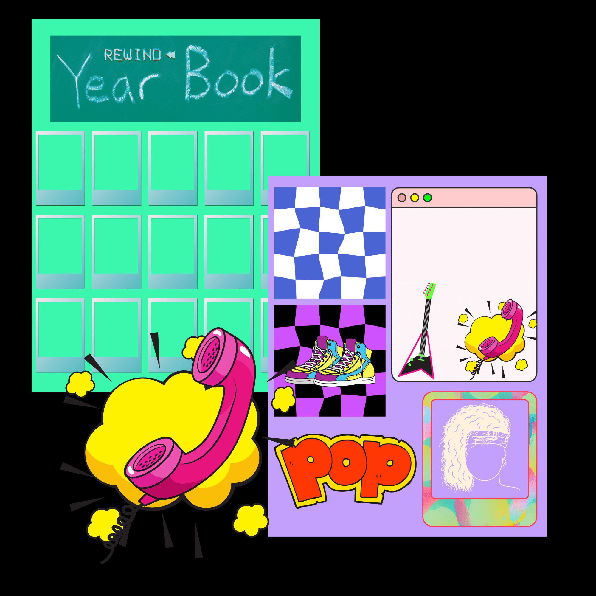 1980s Yearbook Junk Journal, Collage Sheets, DIY Ephemera, Digital ...