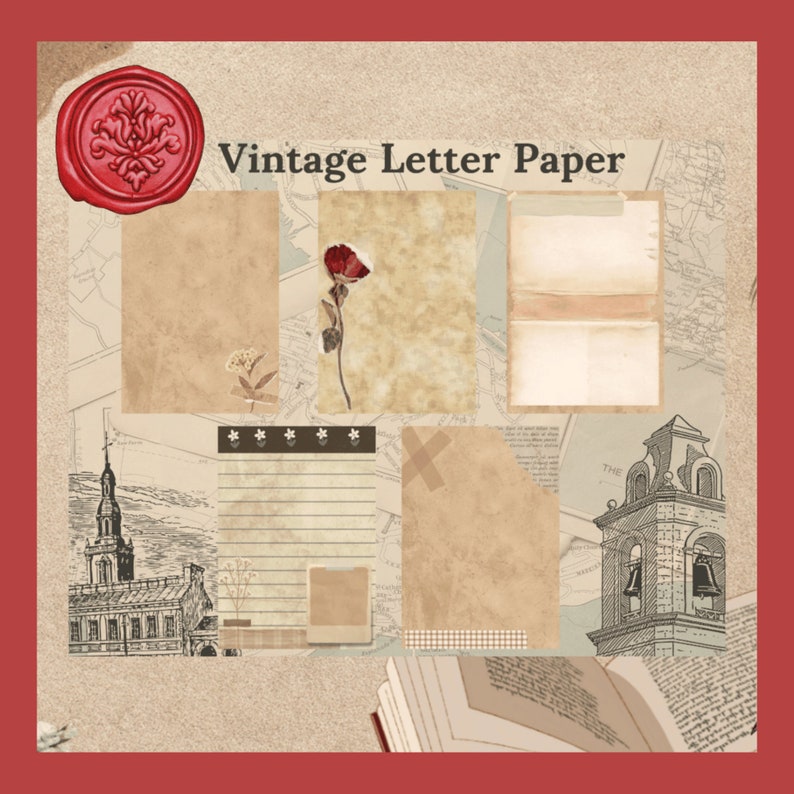 Vintage Paper, Letter Writing, Stationery, Digital Prints, Vintage ...