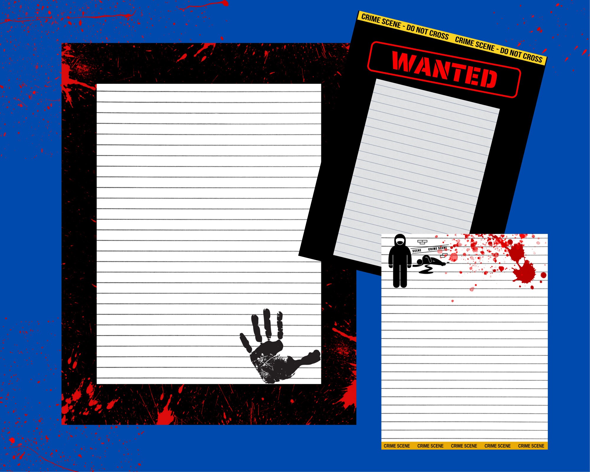 Crime Stationery Set, Printable Crime Notepaper, True Crime, Crime ...