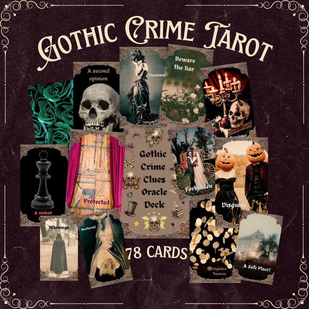 Gothic Crime Oracle Deck, Tarot Prints, DIY Cards, Printable Deck, True ...