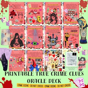 True Crime Tarot Deck, Printable Oracle Cards, Retro Gothic, Digital ...