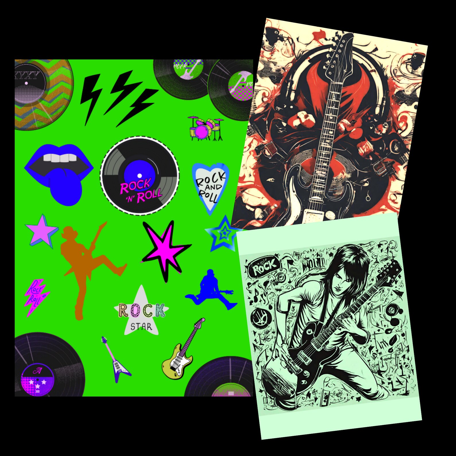 Rock Star Printable Sheets, Music, Rock and Roll, Guitars, Journal ...