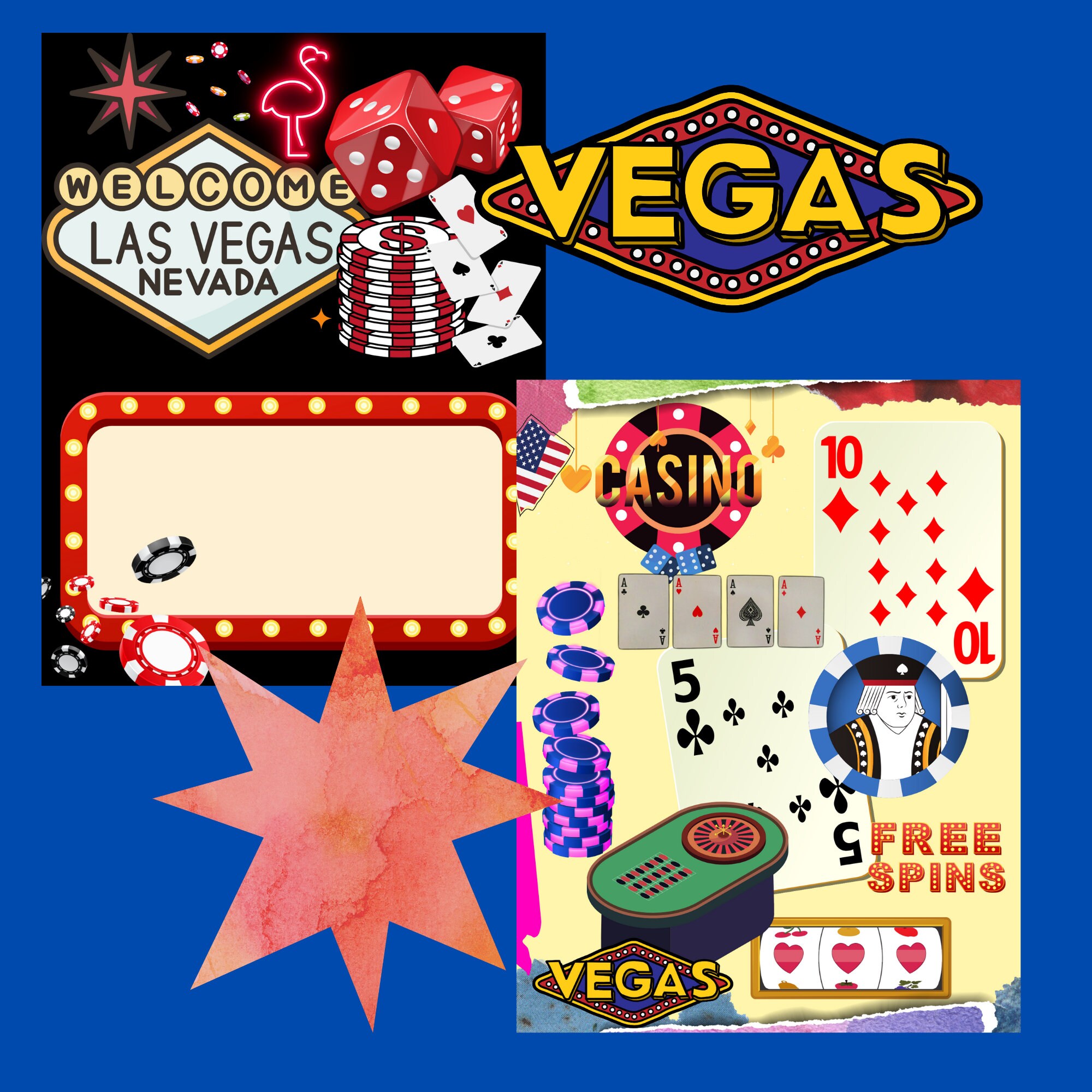 Las Vegas Journal Papers, Collage Sheets, Scrapbooking, Digital Prints ...