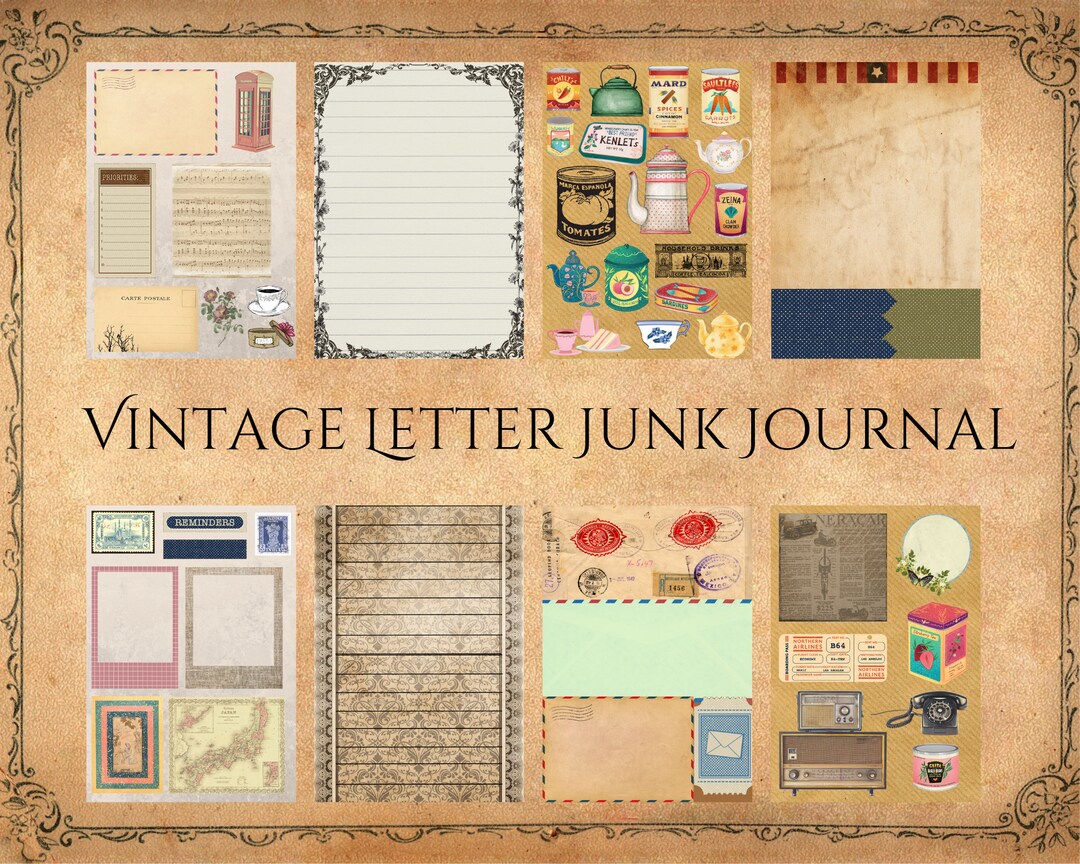 Vintage Letter Writing Set, Digital Pen Pal Kit, DIY Vintage Junk ...