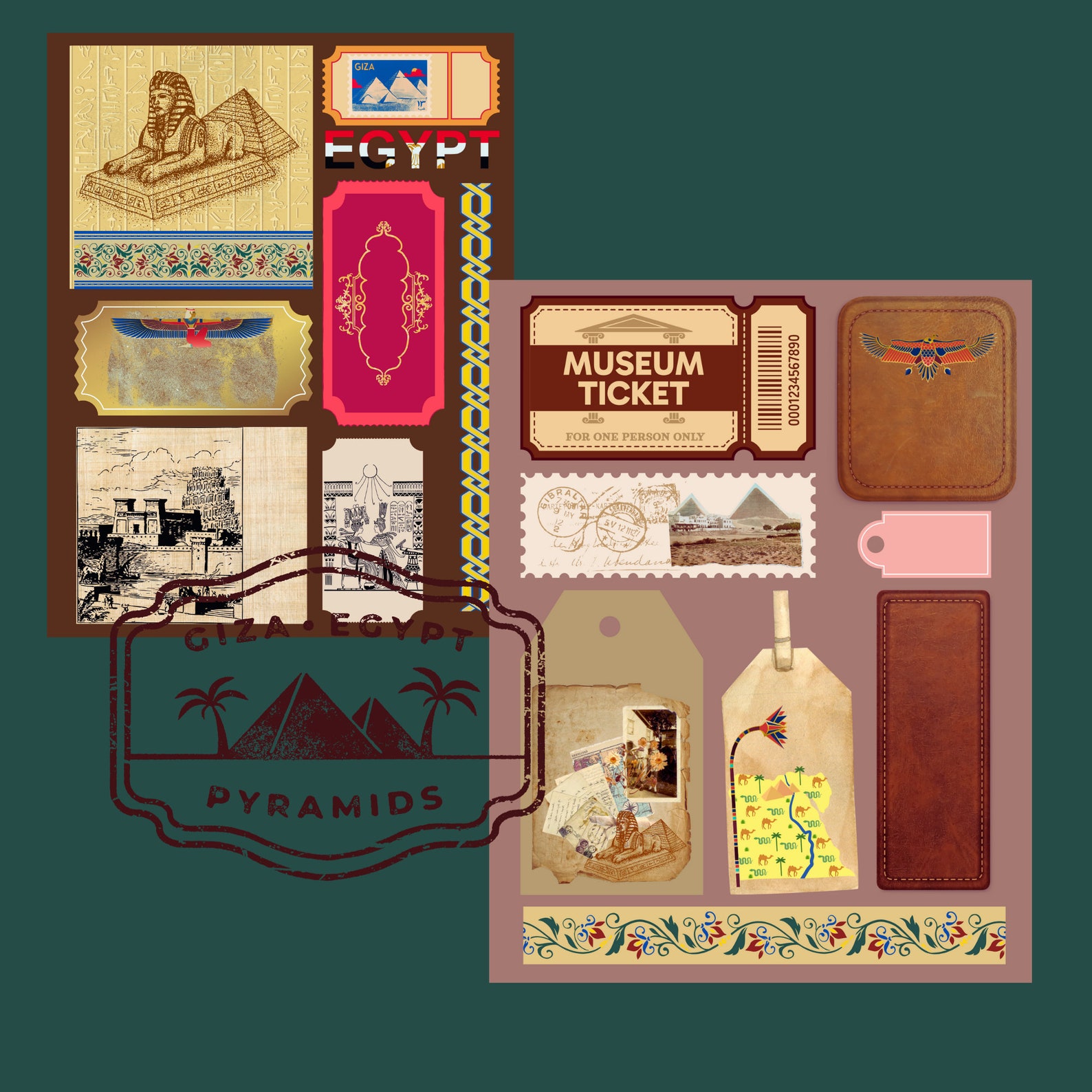 Printable Ancient Egypt Ephemera Sheets, Scrapbooking, Collage, Junk ...