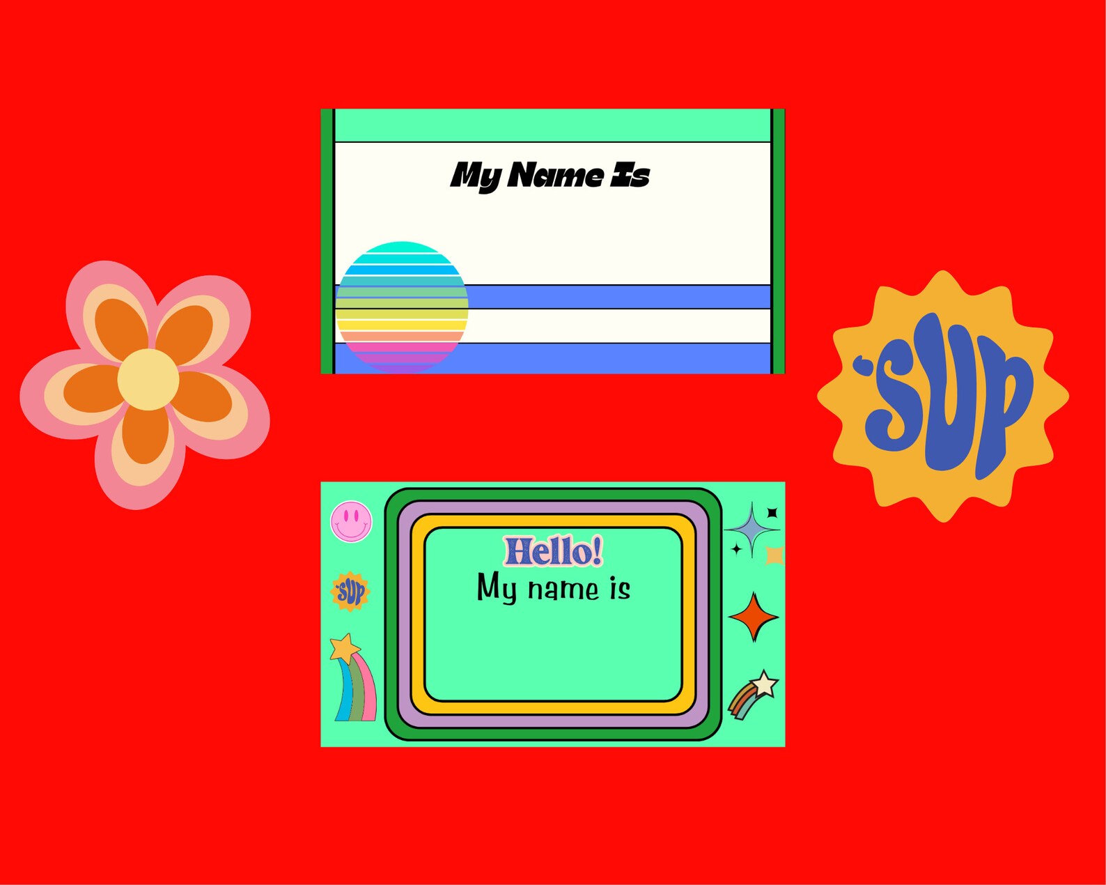 Name Tag Prints Digital Labels Badge Inserts PNG - Etsy
