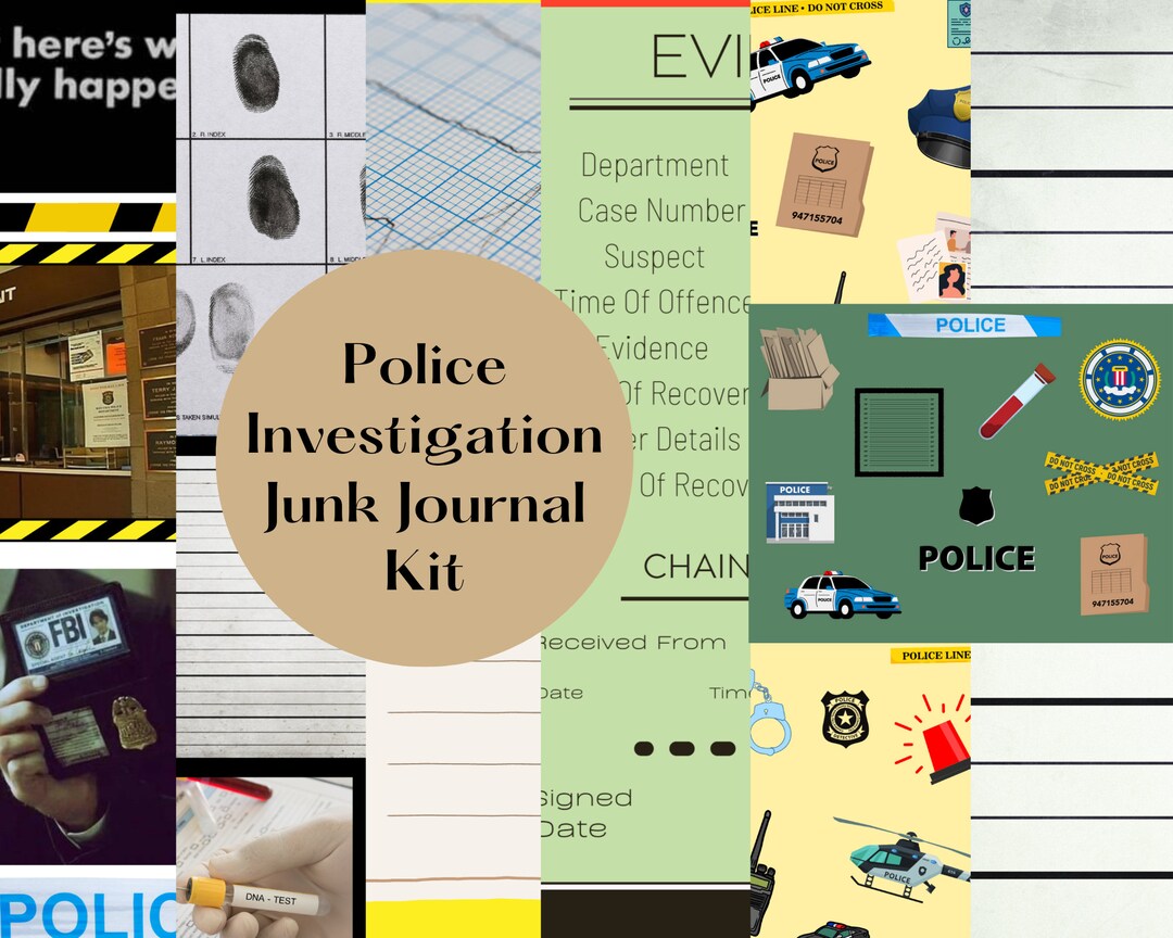 Police Investigation Junk Journal Kit, Crime Collage, Law Enforcement ...