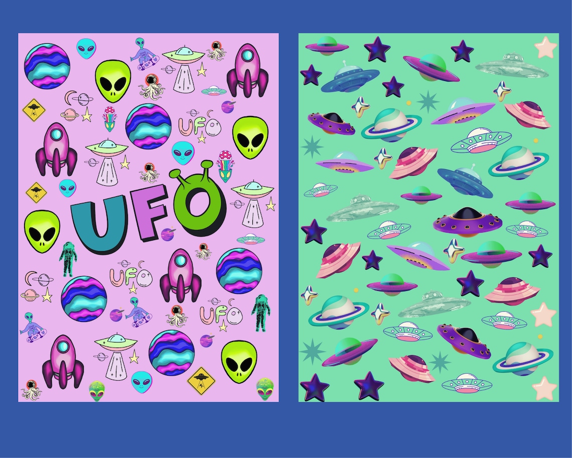 UFO Junk Journal Kit, Area 51, Aliens, Digital Paper, DIY Craft ...
