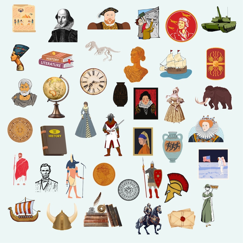 History Clip Art Set, Project, Classroom Art, Journal Art, DIY Stickers ...