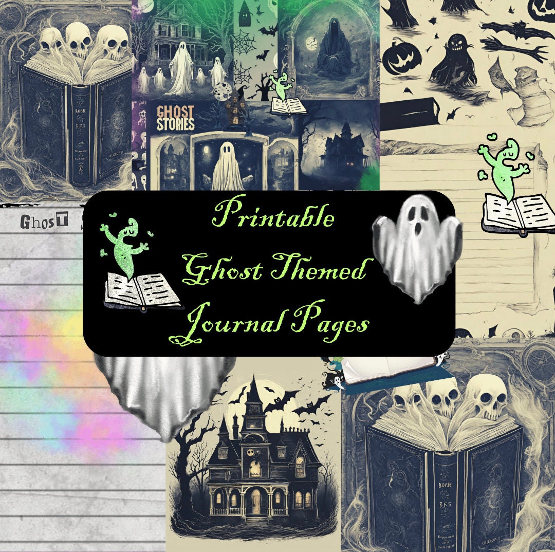Printable Ghost Paper, Junk Journal Sheets, Haunted, Paranormal, Igital ...