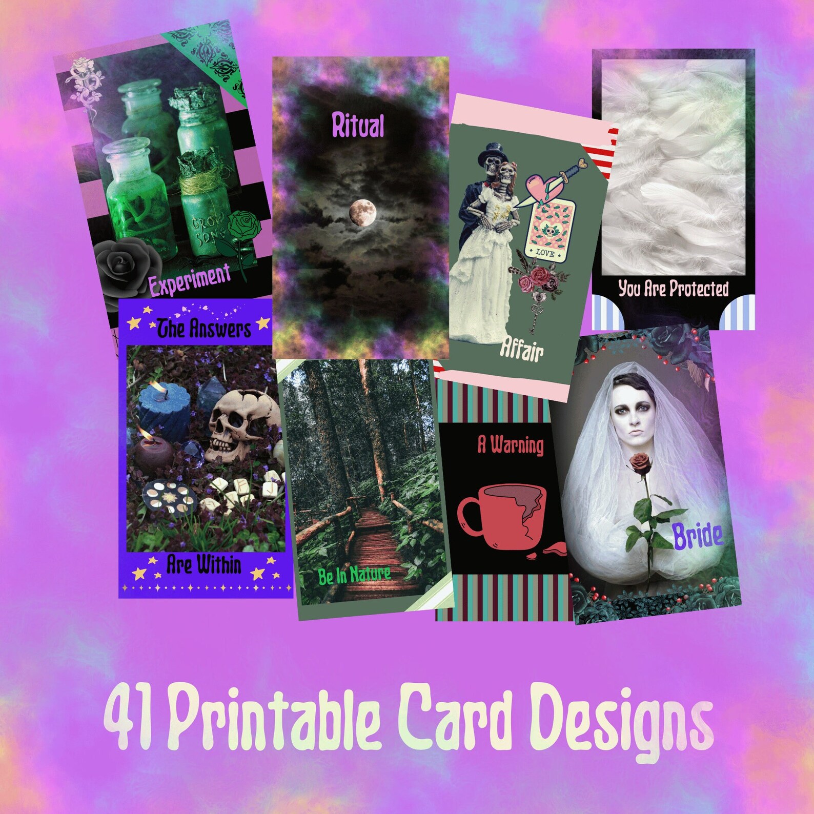 Gothic and Dark Academia Oracle Cards, Digital Prints, Divination ...