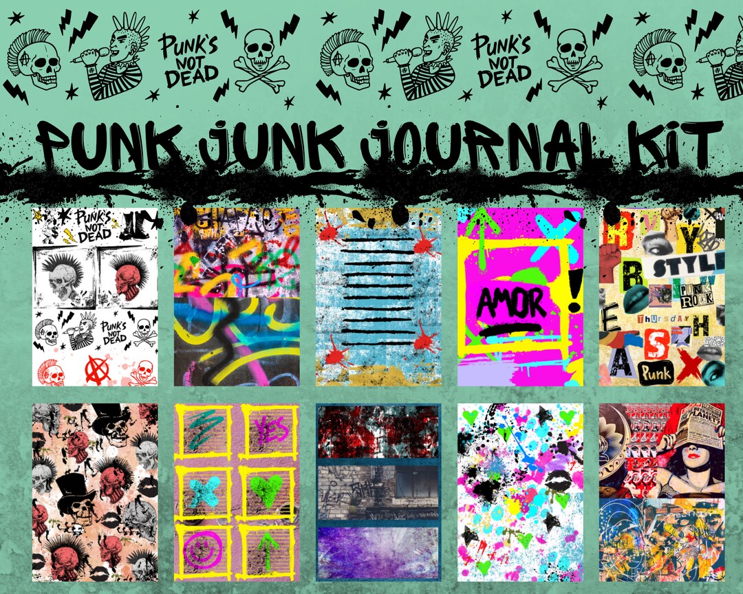 Punk Journal Paper Prints, Graffiti Background, DIY Craft, Digital ...
