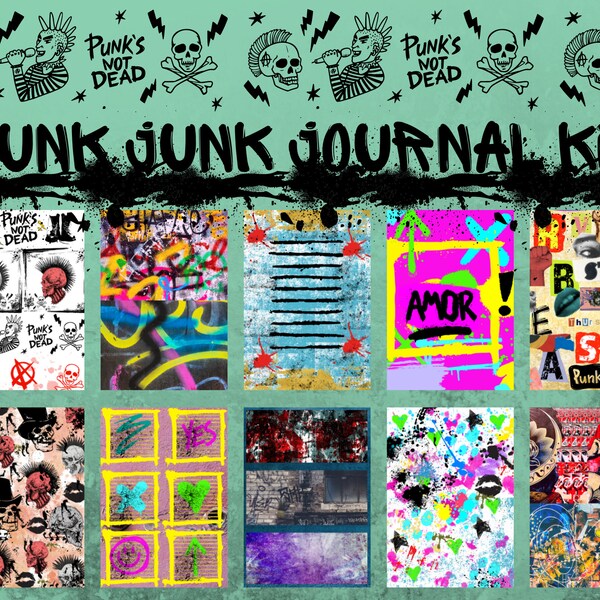 Grunge Collage Kit - Etsy