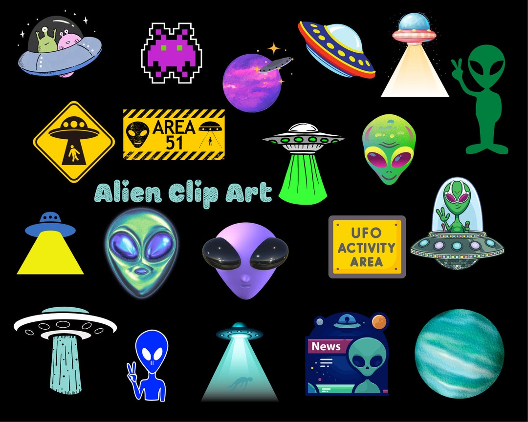 UFO Clip Art, Aliens, DIY Craft - Etsy