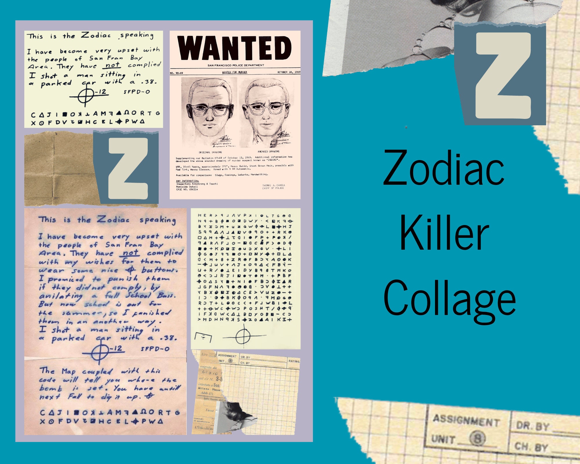 True Crime Themed Collage Print, True Crime Printable, Wall Print ...