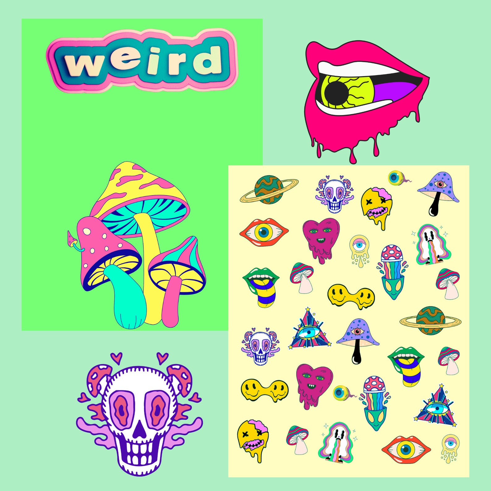 Weirdcore Backgrounds Prints, Digital Paper, Journal Sheets, DIY Craft ...