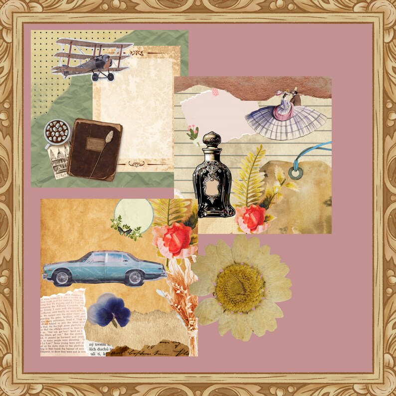 Vintage Style Paper, Collage, Backgrounds, Digital Prints, Scrapbooking ...