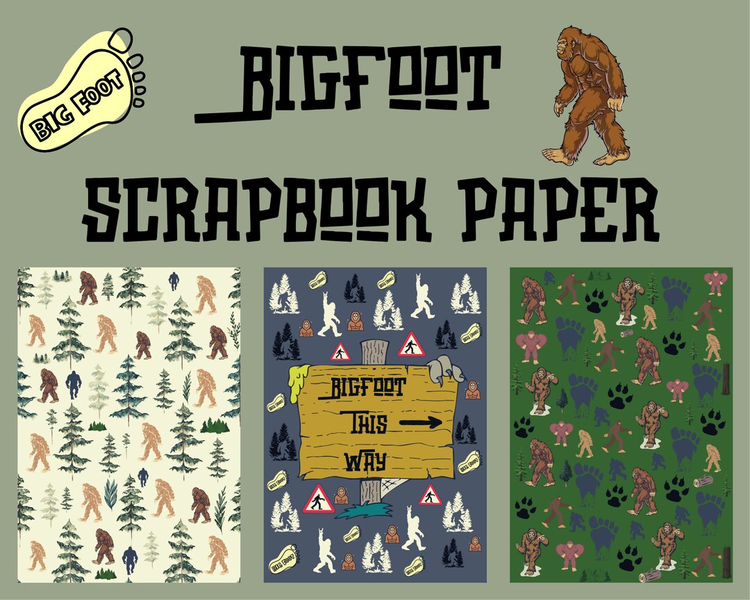 Bigfoot Prints, Digital Paper, Papercraft, DIY Craft, PNG, Cryptid ...