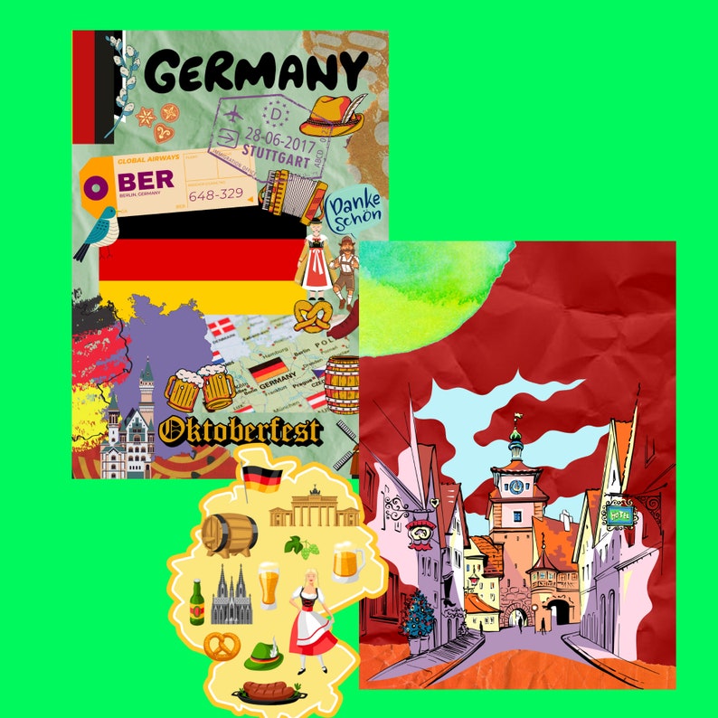 Printable Germany Journal Papers, DIY Craft, Scrapbooking - Etsy