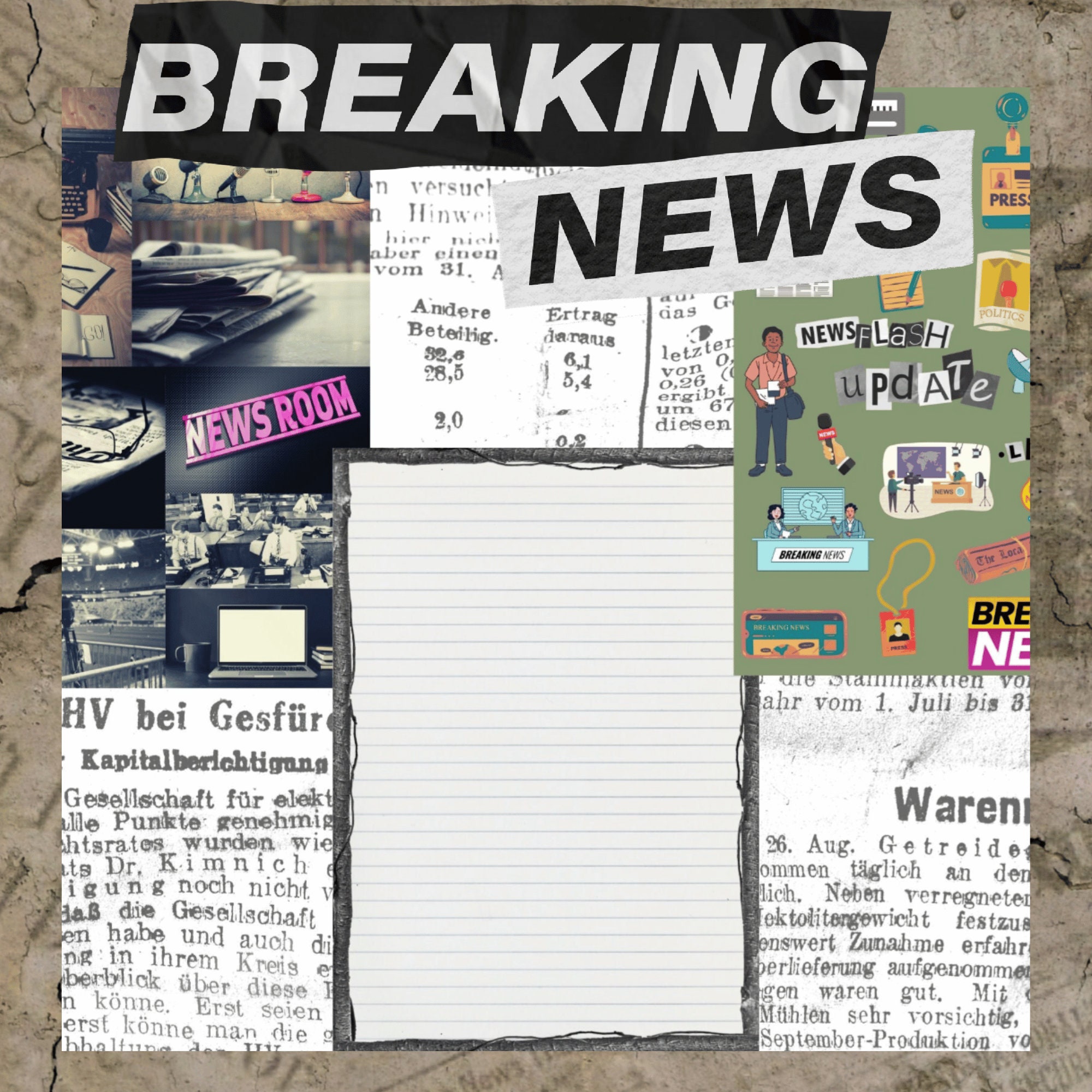 Journalist Collage Sheets, Scrapbooking, Junk Journal, Digital Paper - Etsy