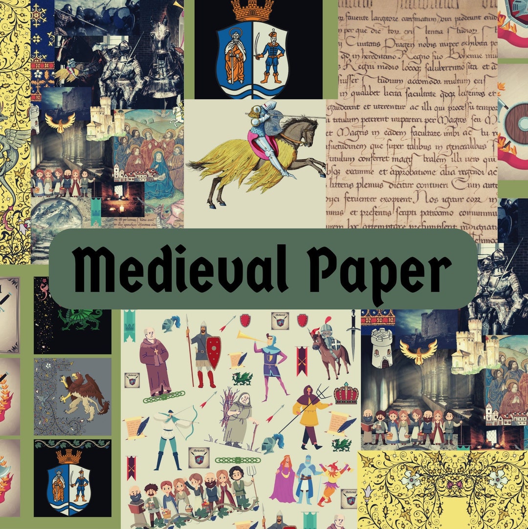 Medieval Digital Junk Journal, Dark Ages, Knights, Scrapbooking ...
