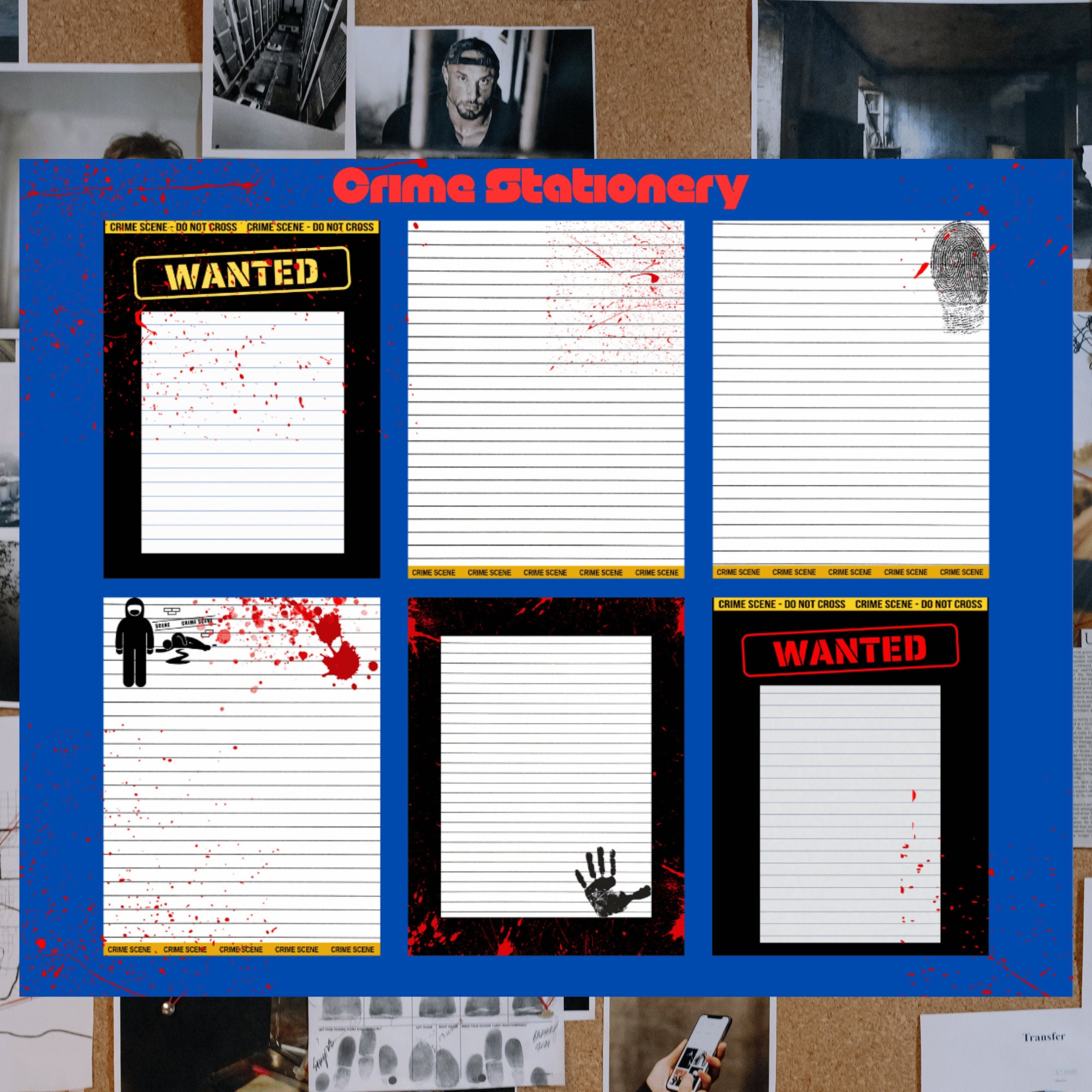 Crime Stationery Set, Printable Crime Paper, True Crime, Crime Scene ...