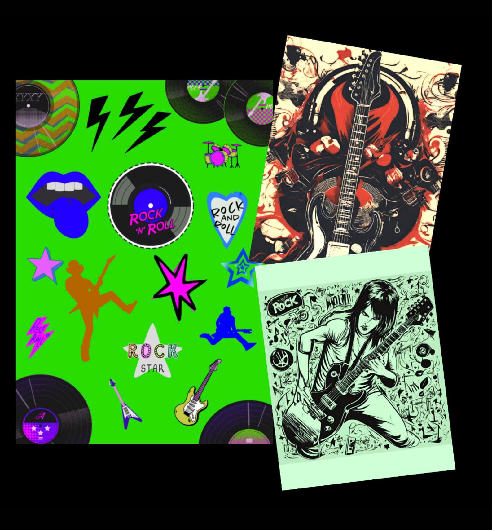 Rock Star Printable Sheets, Music, Rock and Roll, Guitars, Journal ...