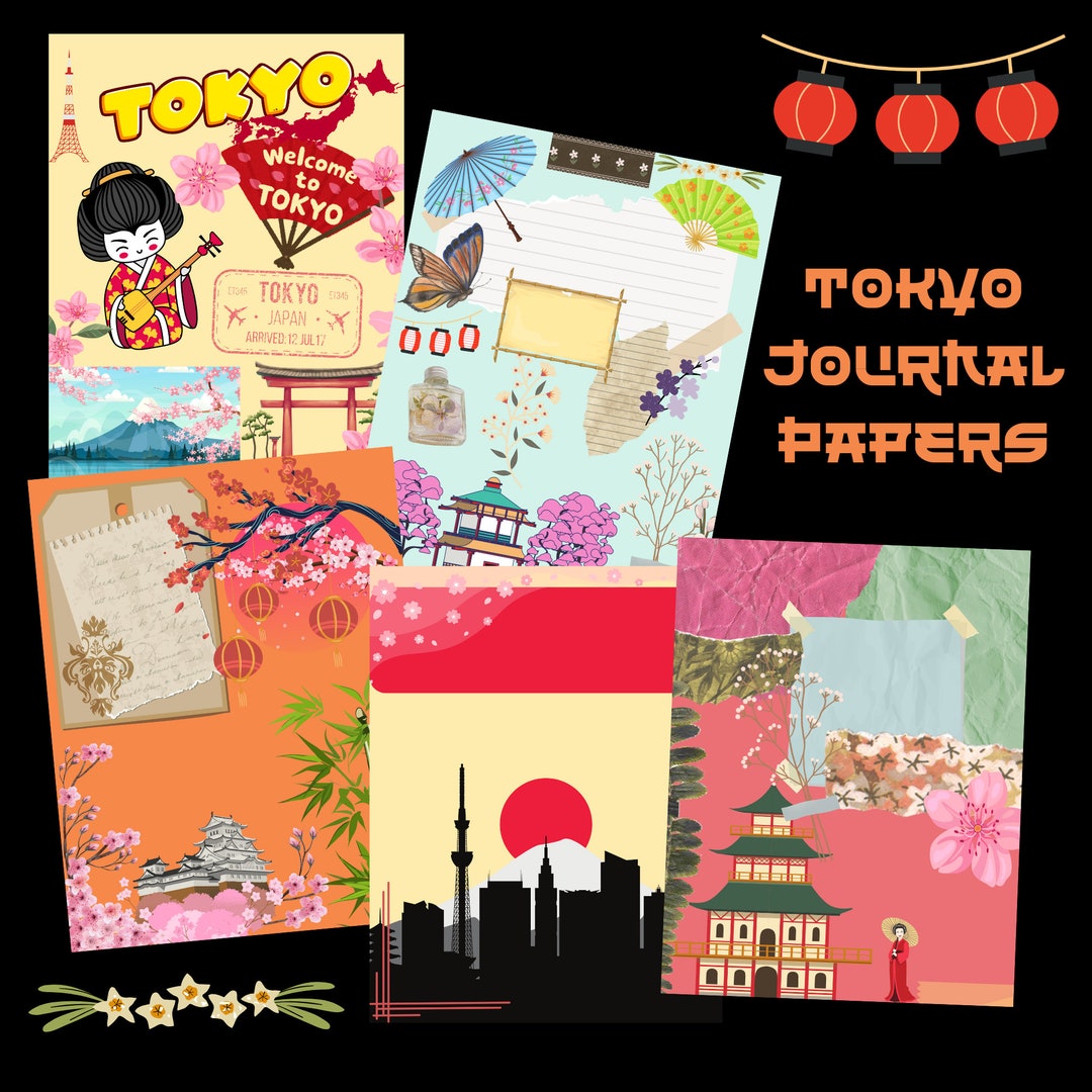 Printable Tokyo Journal Papers, Digital Download, Scrapbooking ...