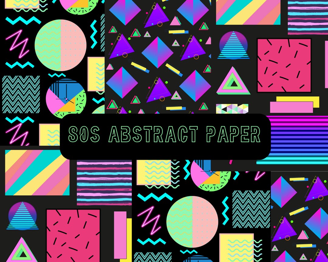 1980s Patterns Digital Paper 80s DIY Ephemera Card Making - Etsy