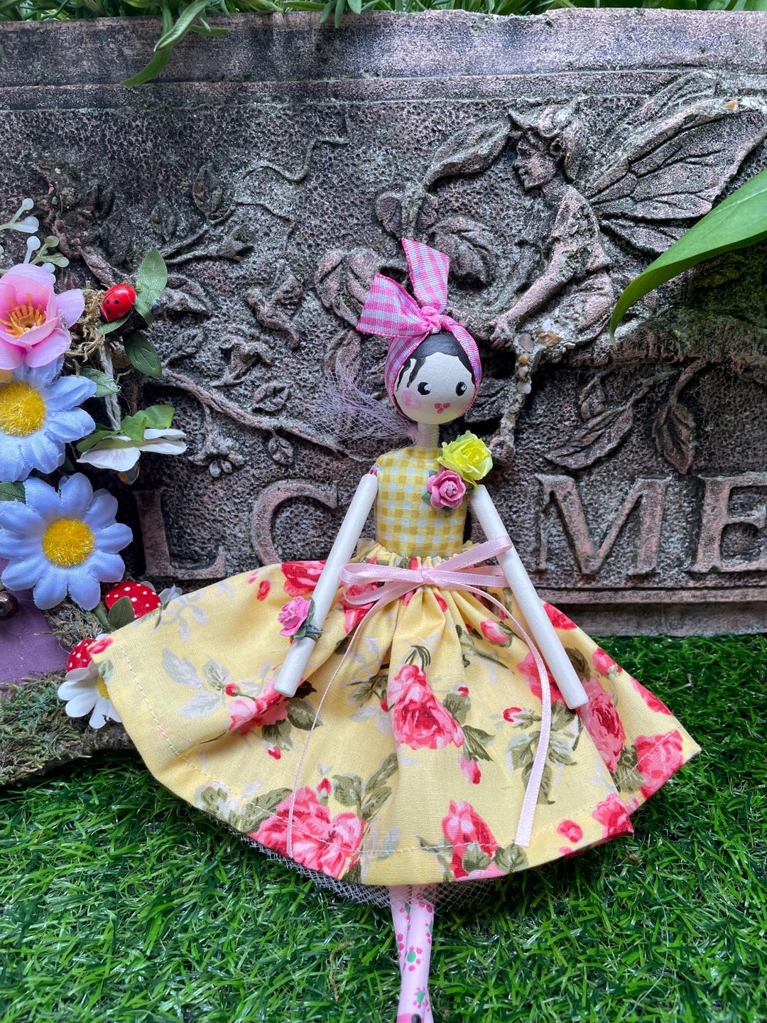 Handmade Rock N Roll Fairy Doll, Lavender Stuffed Keepsake Ornament ...