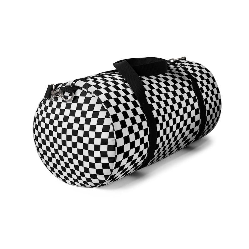 Checkered/racing/black and White Checkered Duffel Bag - Etsy