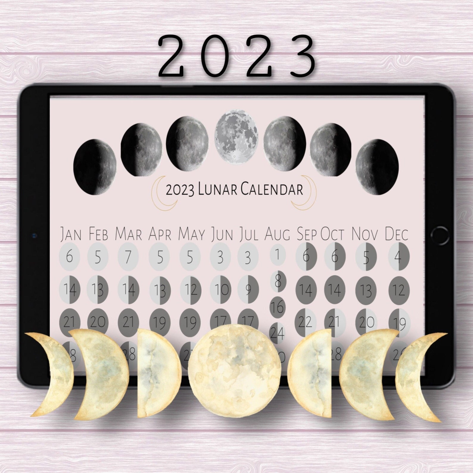 2023 Lunar Calendar | Digital Printable | PDF - Etsy
