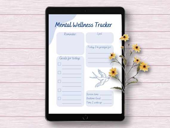 Mental Health Daily Tracker PDF Printable Instant - Etsy