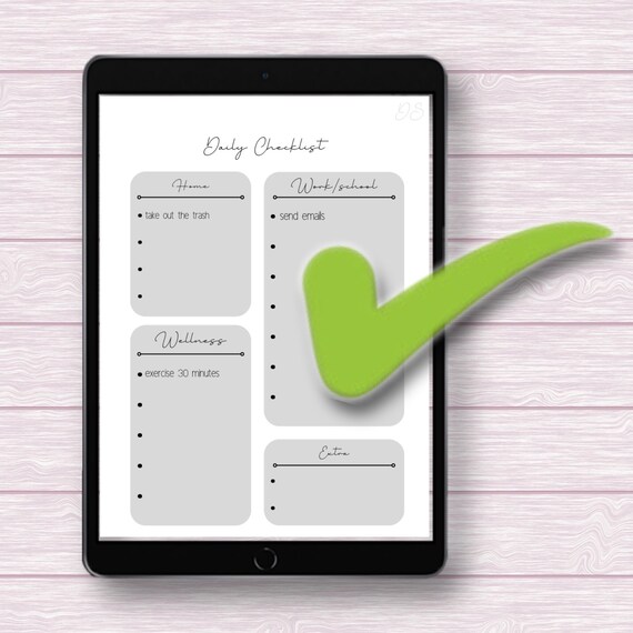 Minimalist Daily Checklist Digital Printable PDF - Etsy