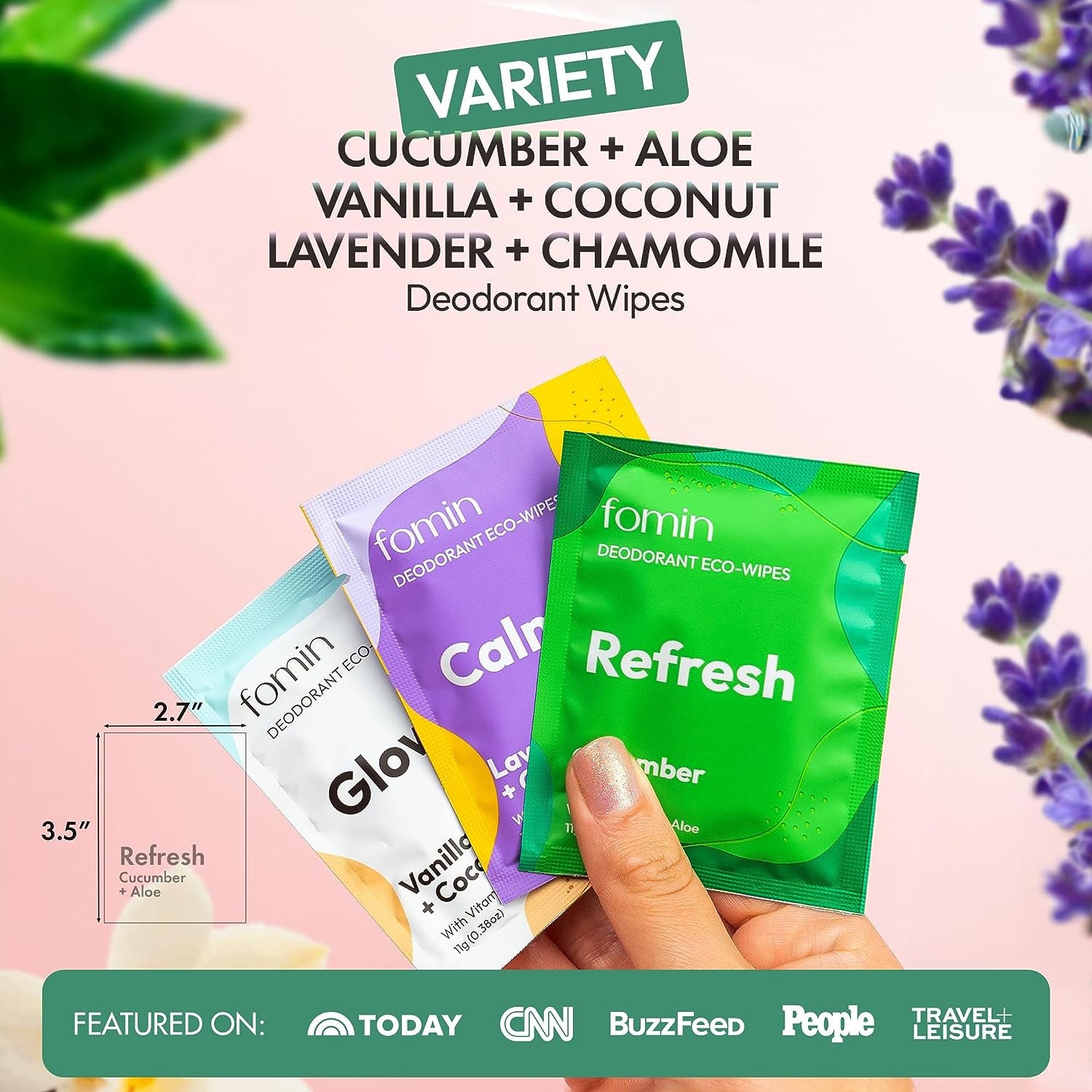 Variety Pack Deodorant Wipes | 50 Count Eco-friendly Mini Travel Size ...